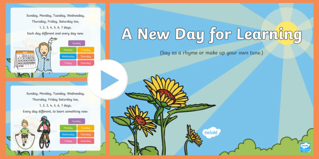 A New Day for Learning Song PowerPoint (teacher made)