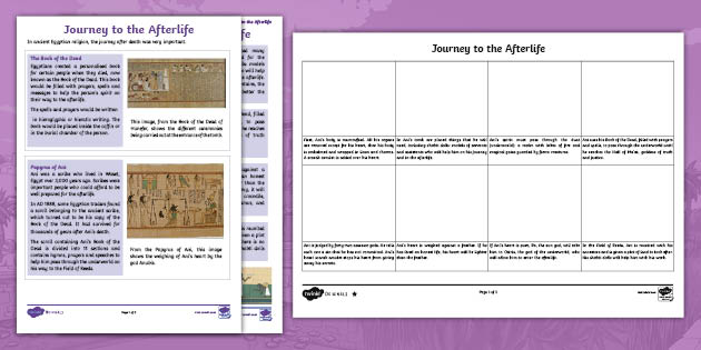 Journey to the Afterlife: Ancient Egypt KS2 Activity Pack