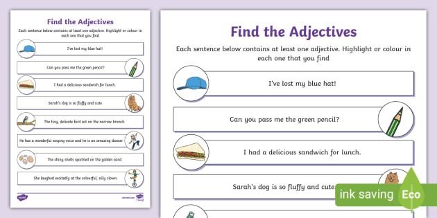 Identifying Adjectives Worksheet Ks1 Adjectives In Sentences