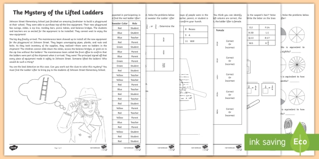 * NEW * The Mystery of the Lifted Ladders Math Game - comparing fractions