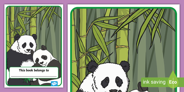 FREE! - Panda Themed Book Cover (teacher made)