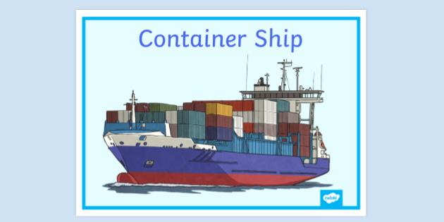 FREE! - Cargo Ship Poster | Colour Display Poster | Primary | Twinkl