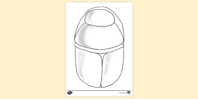 FREE! - Scarab Colouring Page - Creative Resources - Twinkl