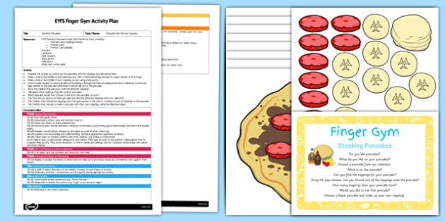 Eyfs Stacking Pancakes Finger Gym Plan And Resource Pack