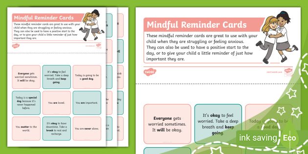 Mindful Reminder Cards (teacher made)