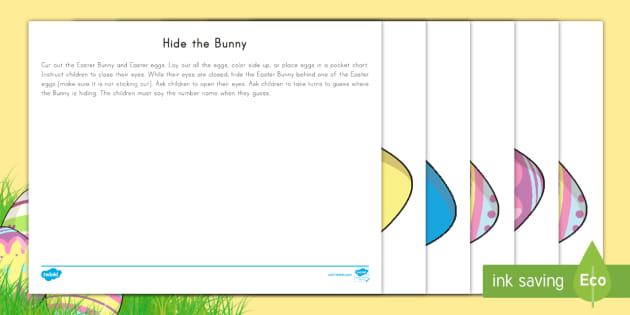Hide the Easter Bunny Number Recognition 11-20 Activity