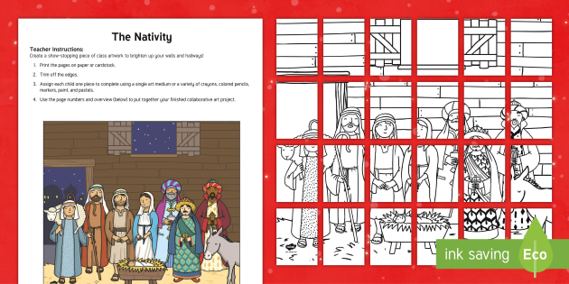 The Nativity Collaborative Art Pack (teacher made)