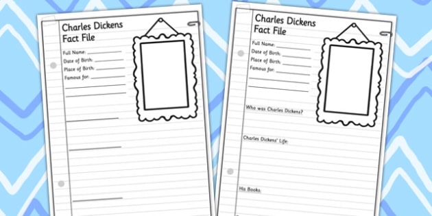 All About Charles Dickens Differentiated Fact File Worksheets