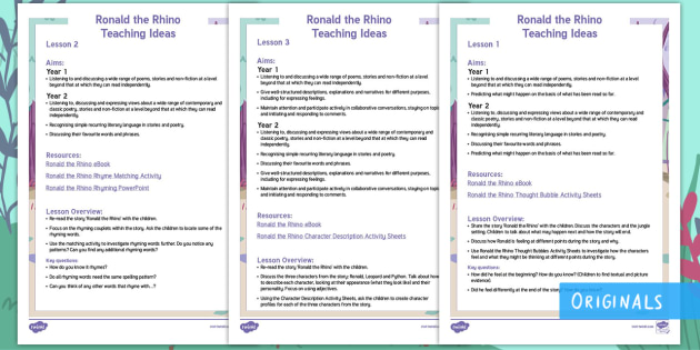 Ronald the Rhino Teaching Ideas