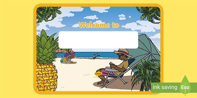 Tropical Pineapple Class Sign (teacher made)