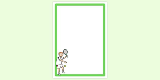 FREE! - Tennis Player Page Border | Page Borders | Twinkl