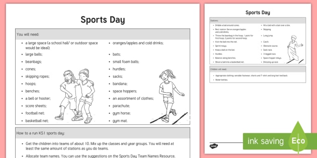 KS1 Sports Day Adult Guidance (teacher made)