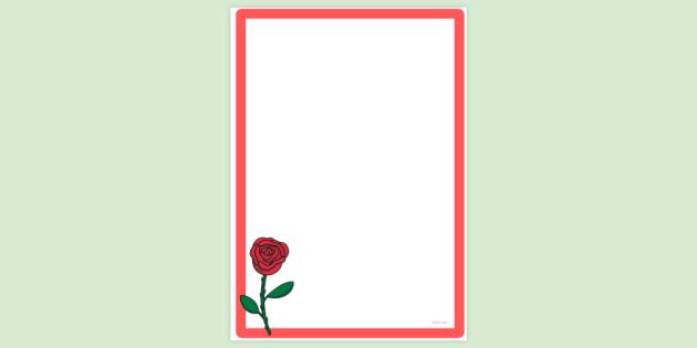 FREE! - Easy Rose Page Border | Page Borders | Twinkl
