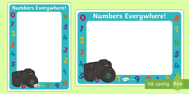 Numbers Everywhere! Numerals in the Environment Photo Frame Cut-Outs