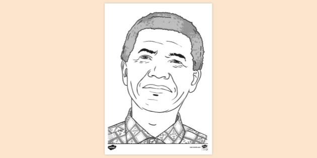Nelson Mandela Colouring Page | Download Now (teacher made)