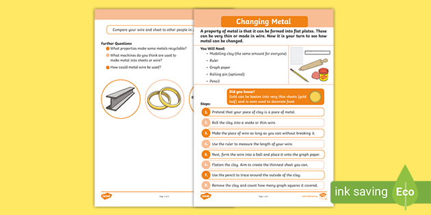 Changing Metals Activity - Chemical Sciences - F-6