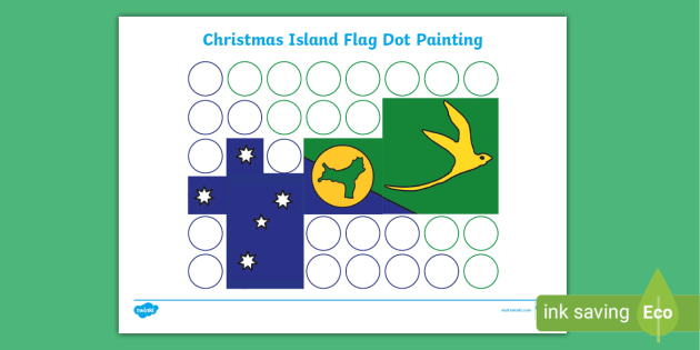 Christmas Island Flag Dot Painting Worksheet