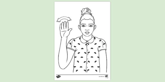 FREE! - NZSL Hello Goodbye Colouring | Colouring Sheet