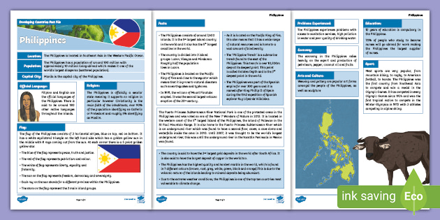 The Philippines Developing Countries Fact Files