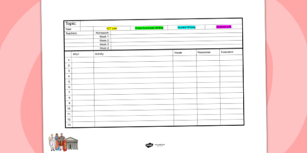 Roman Themed Mid Term Planning Template
