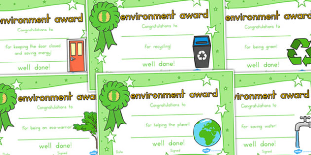 FREE! - Environment Certificates (teacher made)