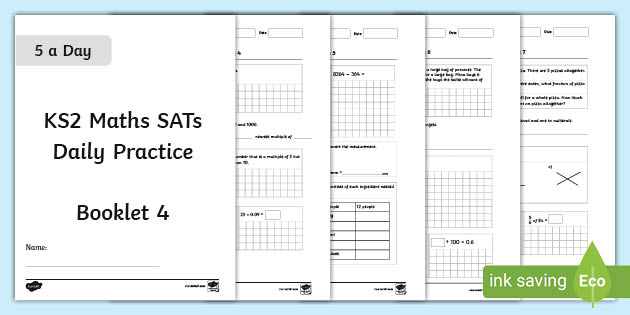 👉 5 a Day – KS2 Maths SATs Daily Practice Booklet 4