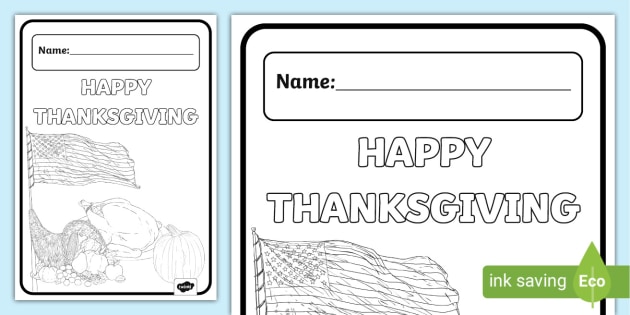 FREE! - Thanksgiving Colouring Book Cover (teacher made)
