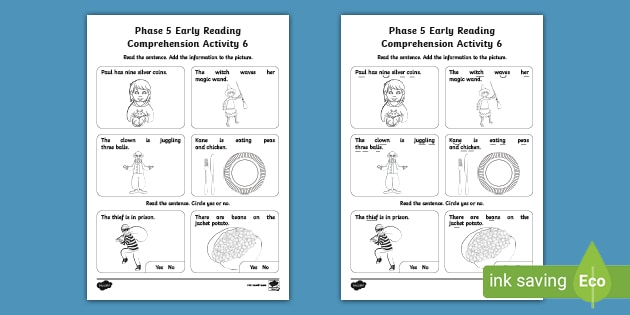 Phase 5 Early Reading Comprehension Activity 6