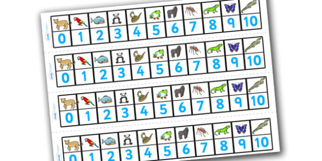 FREE! - Numbers 1-10 Number Track (Jungle & Rainforest)