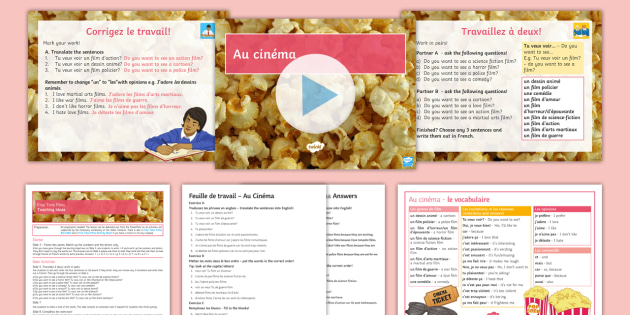 Cover Lesson: Films Lesson Pack French