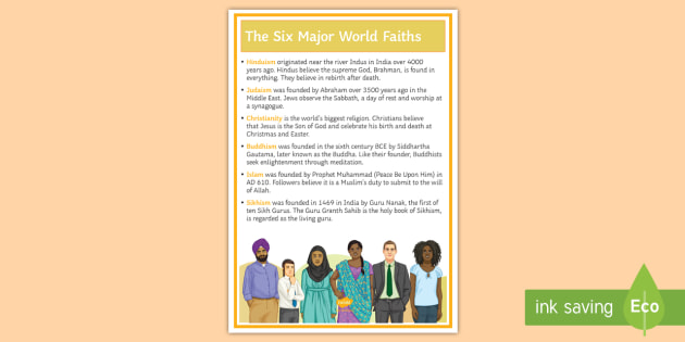 Humanities Display (Religious Studies): Major World Faiths A4 Display ...