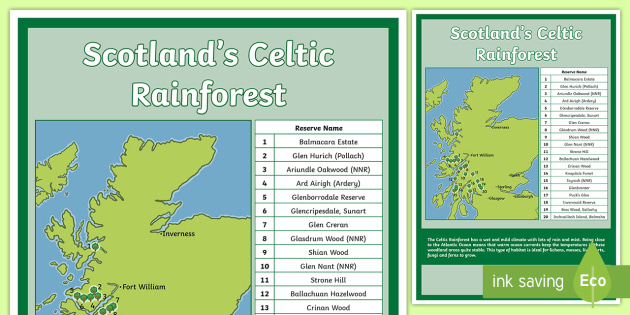 Scotland’s Celtic Rainforest Map | CfE Primary Resources