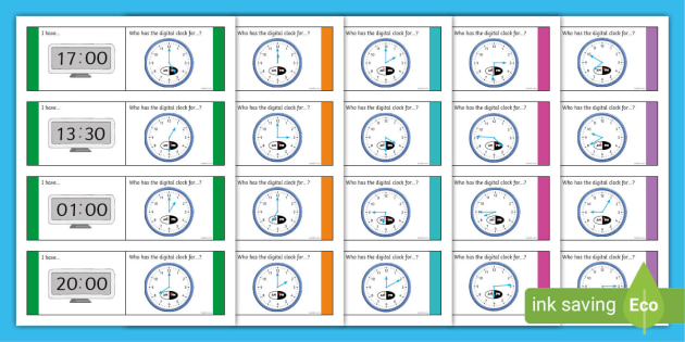 Analogue and Digital Time Loop Cards (Teacher-Made)
