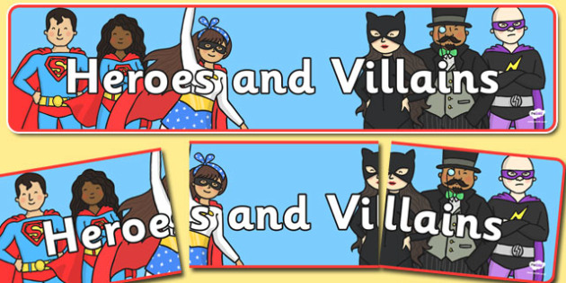 Heroes and Villains Themed Display Banner (teacher made)