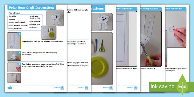 Polar Bear Craft Instructions (teacher made)