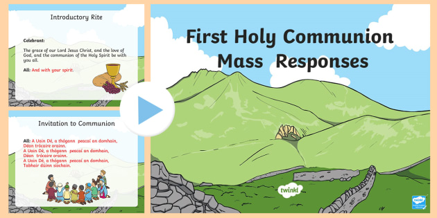 First Holy Communion Mass Responses PowerPoint - English / Gaeilge