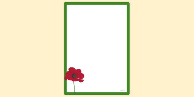 FREE! - poppy Page Border | Page Borders | Twinkl