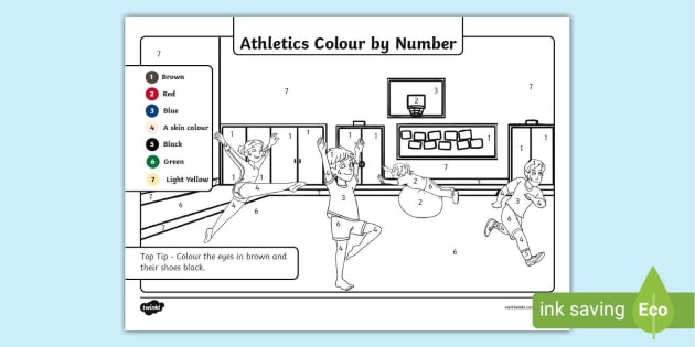 FREE! - Athletics Themed Colour by Number (teacher made)