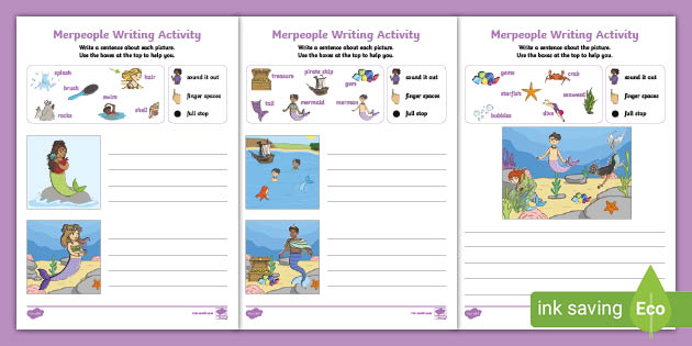 Mermaid Early Writing Activities (teacher made)