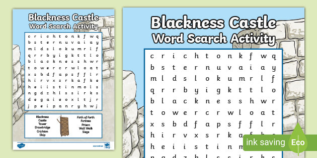 Blackness Castle Word Search Activity | Twinkl