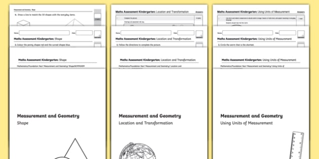 Kindergarten Measuring and Geometry Assessment Pack-Australia