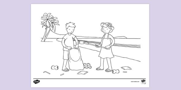 FREE! - Day at the Beach Colouring Page | Colouring Pages