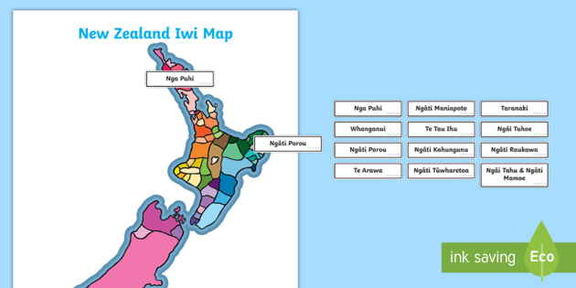 NZ Iwi Map - New Zealand Unlabelled (teacher made)