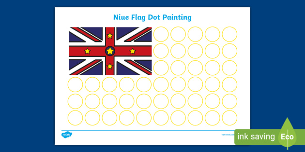 Niue Flag Dot Painting Worksheet