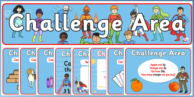 Challenge Area Pack (Superheroes) (teacher made)