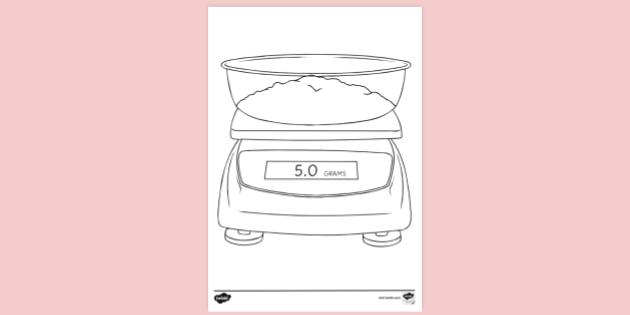 Iron Powder On Weighing Scale Colouring | Colouring Sheets