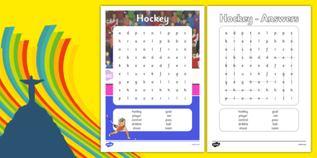 The Olympics Hockey Word Search (teacher made)
