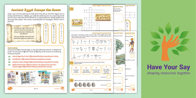 Ancient Egypt Escape the Room (teacher made)