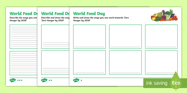 World Food Day Differentiated Writing Frames