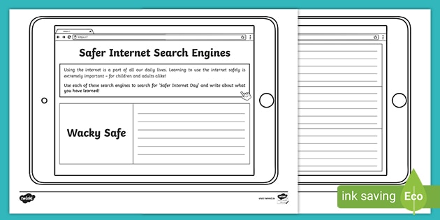 Safer Internet Search Engines Worksheet